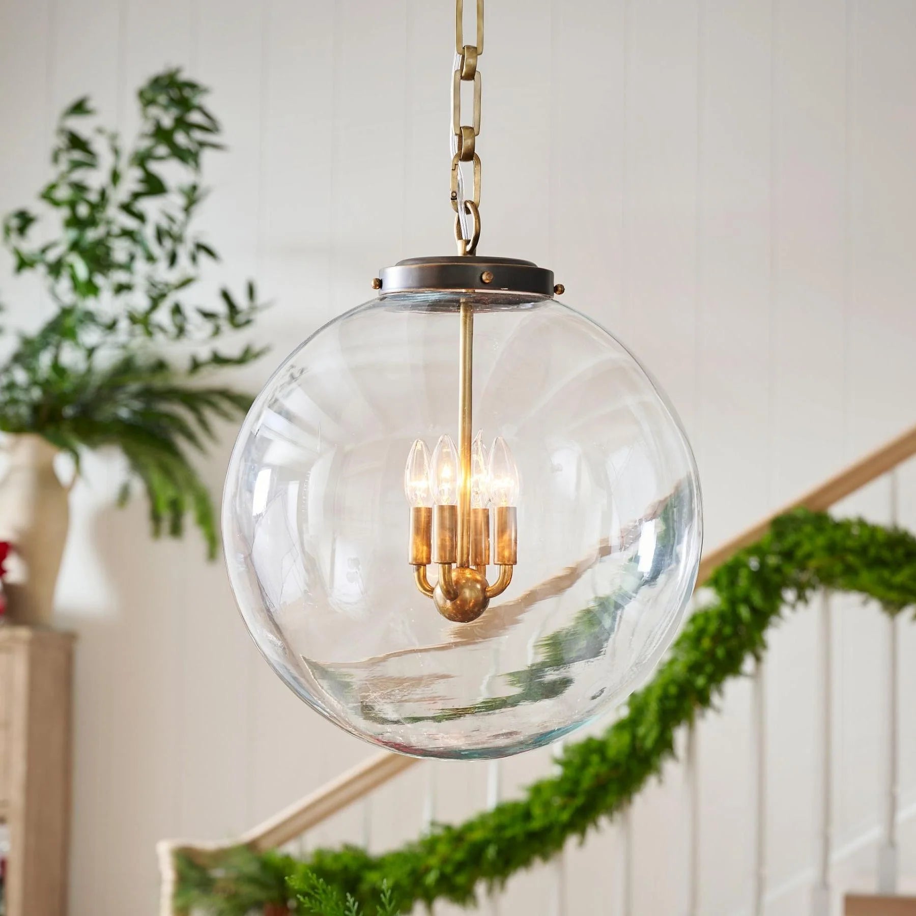 Clear Glass Globe Pendant Light